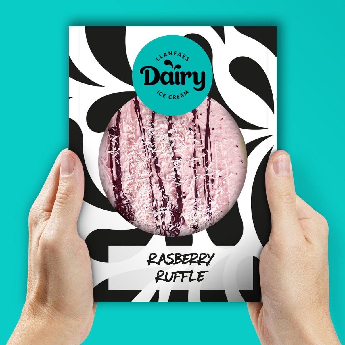 Raspberry Ruffle - 1lt | Llanfaes Dairy Ice Cream