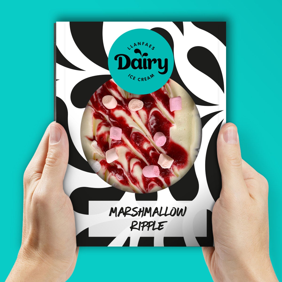 Marshmallow Ripple - 1lt | Llanfaes Dairy Ice Cream