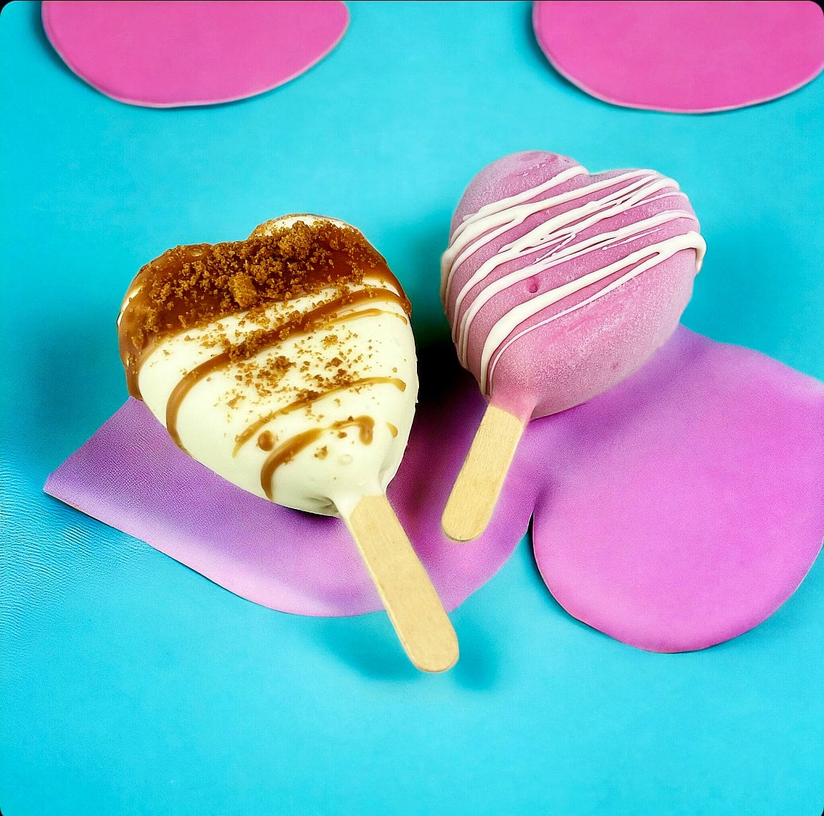 Biscoff & White Chocolate Ice Cream Heart Lollies - Box 4 | Llanfaes ...