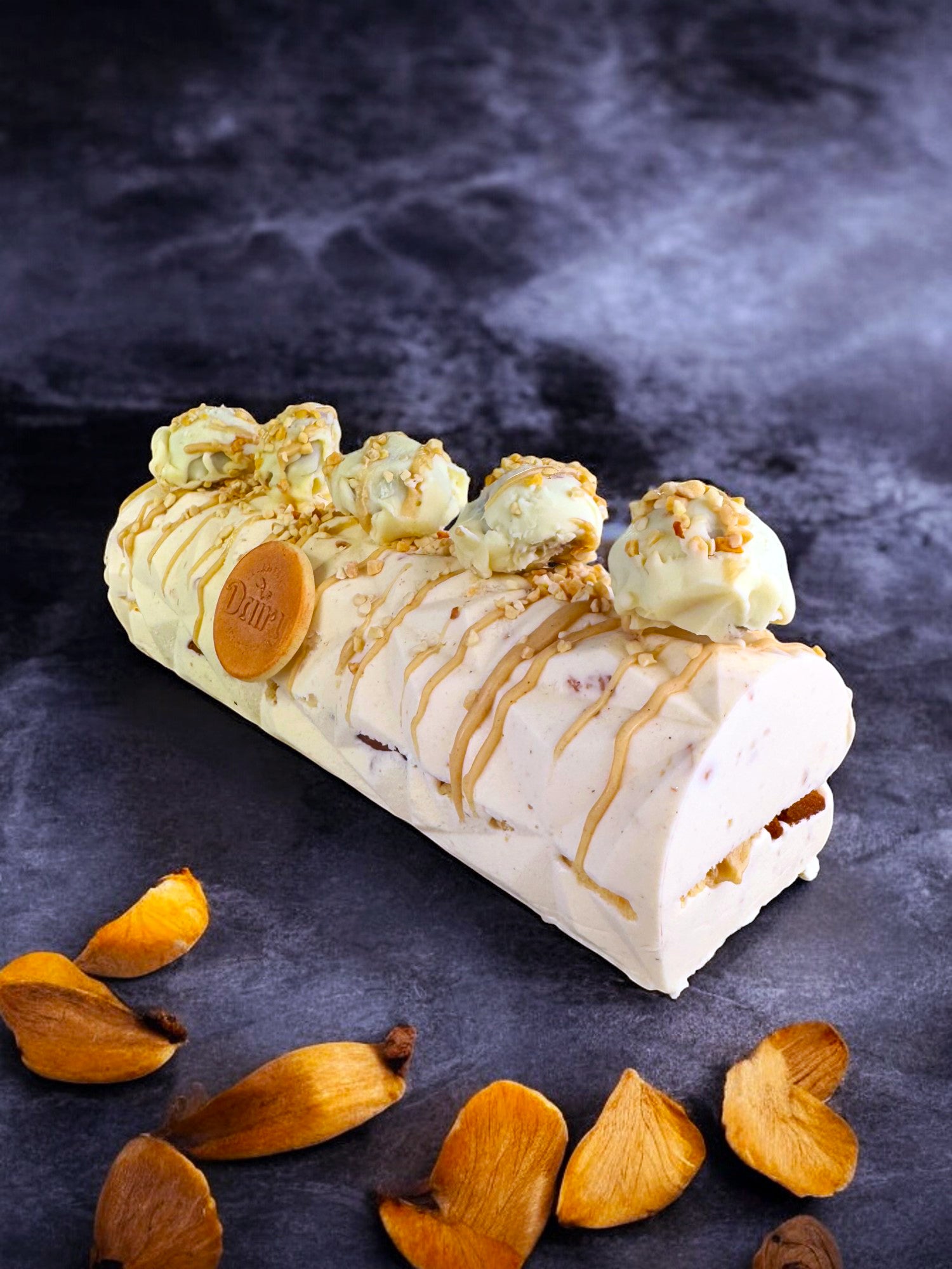 Ferrero Bianco Ice Cream log | Llanfaes Dairy Ice Cream