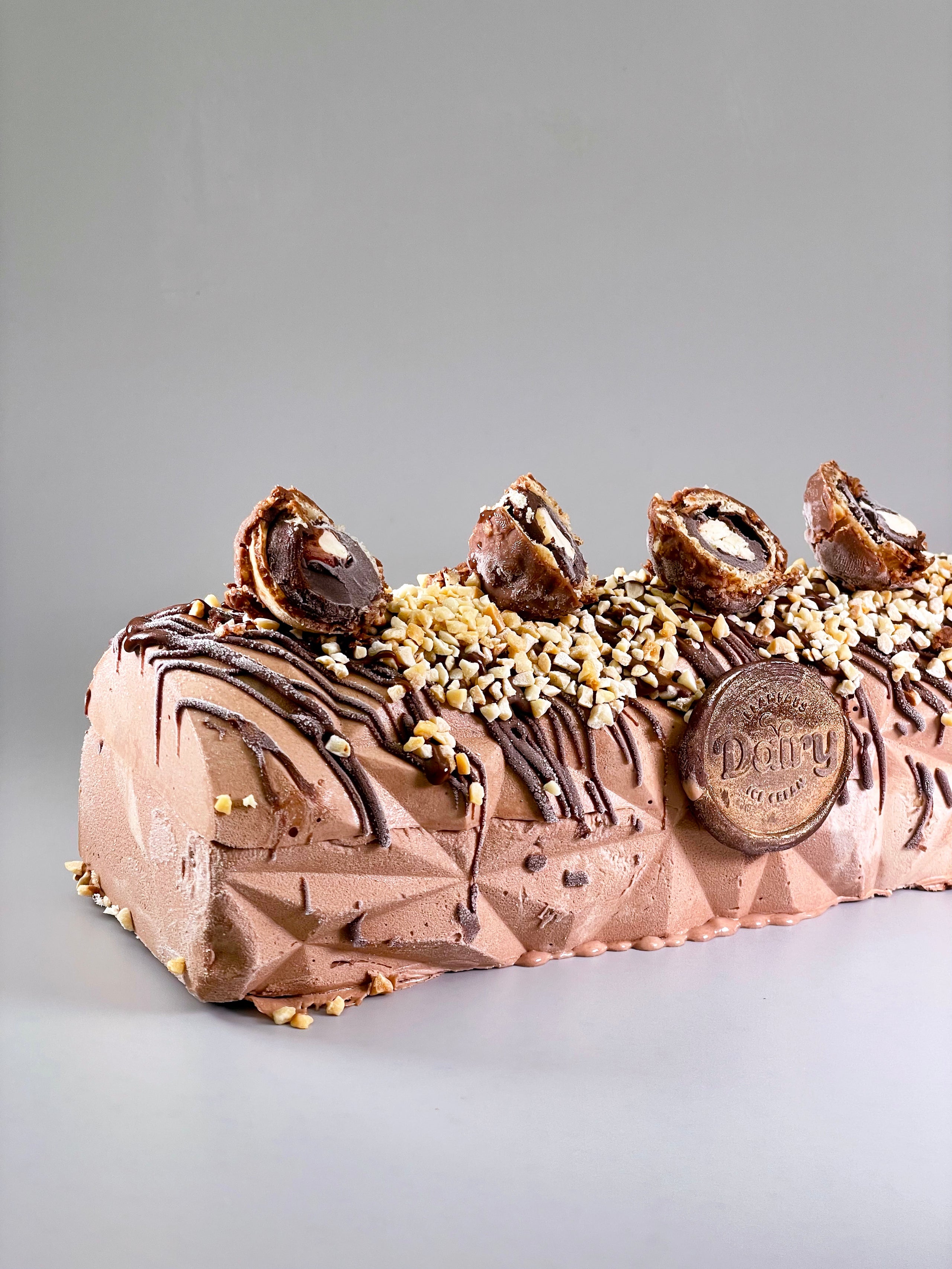 Ferrero Rocher Ice Cream log | Llanfaes Dairy Ice Cream