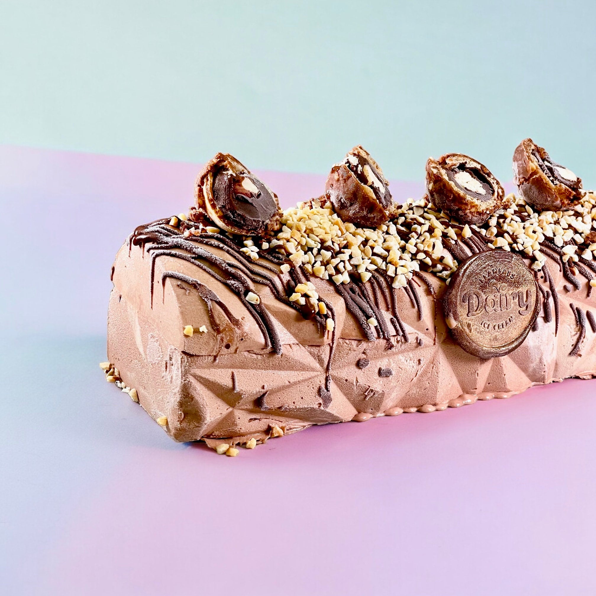Ferrero Rocher Ice Cream log | Llanfaes Dairy Ice Cream