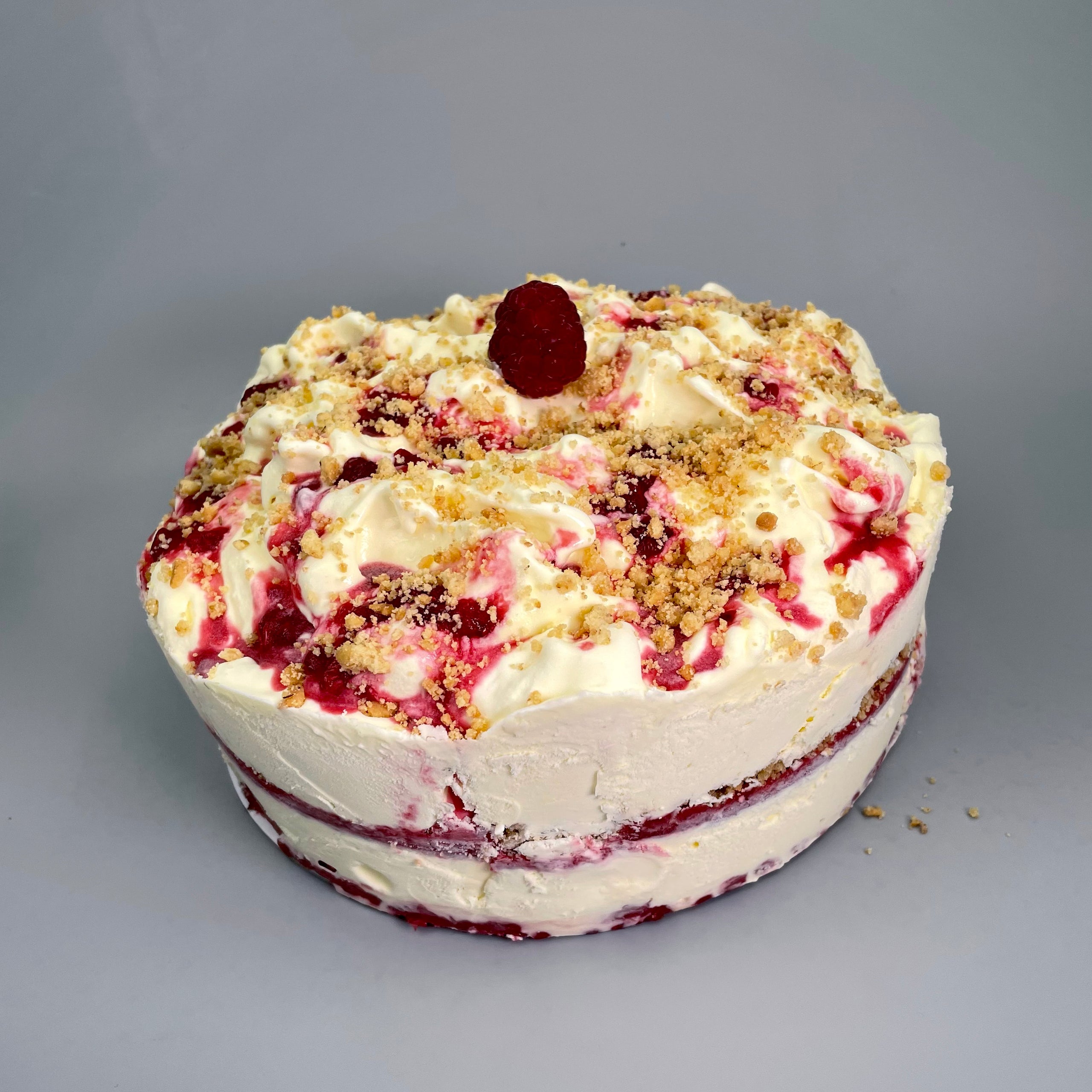 White Chocolate & Raspberry Cheesecake Ice Cream Cake | Llanfaes Dairy ...
